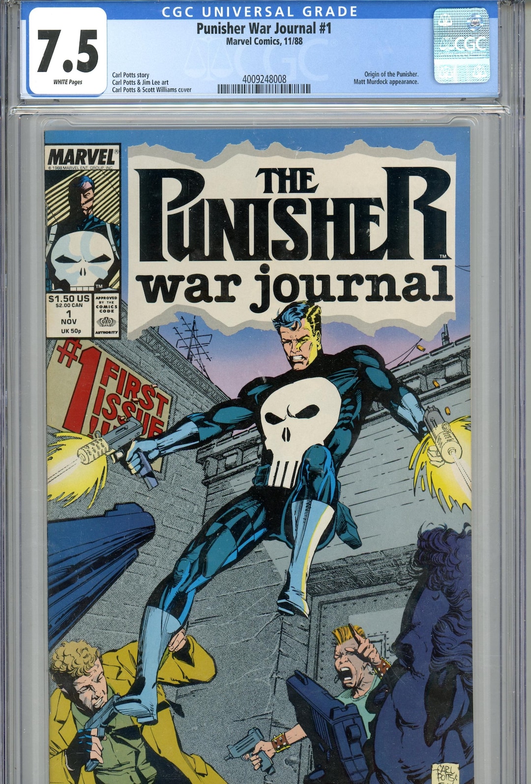 1988 Punisher War Journal 1 Graded Comic Book Carl Potts / Scott ...