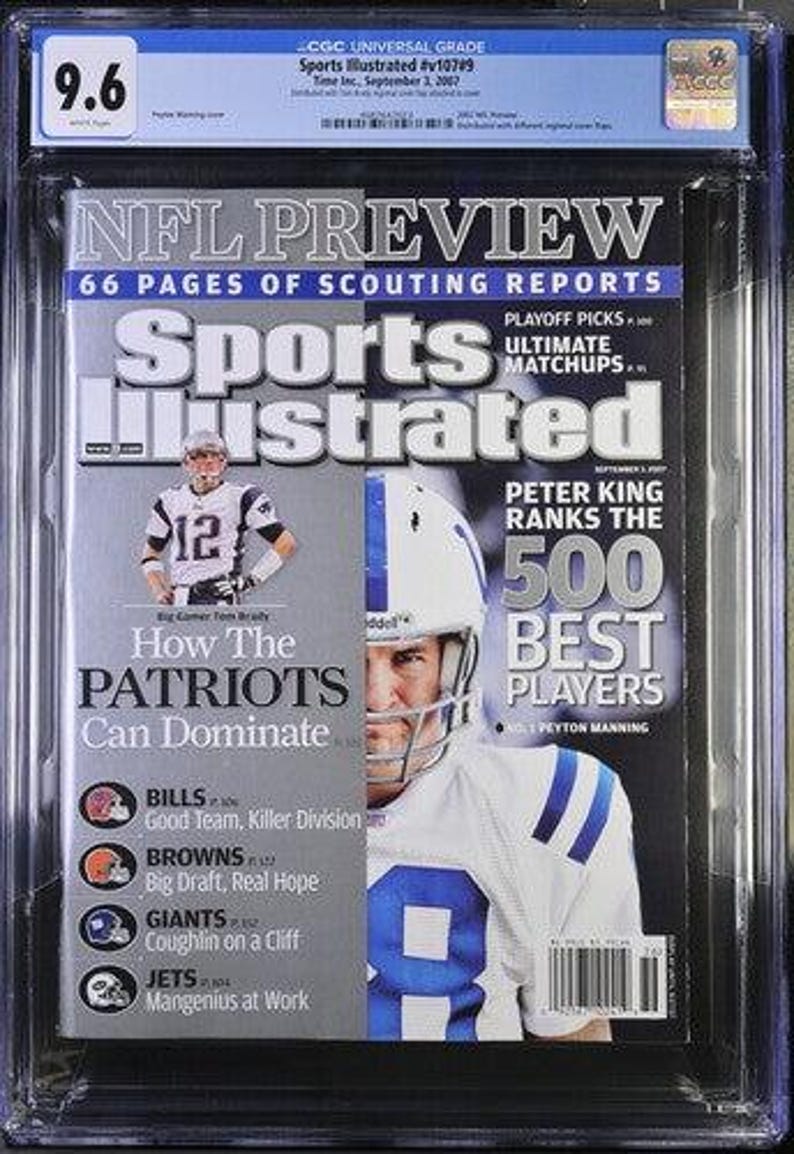 2007 Sports Illustrated Graded Newsstand Magazine CGC 9.6 Peyton ...