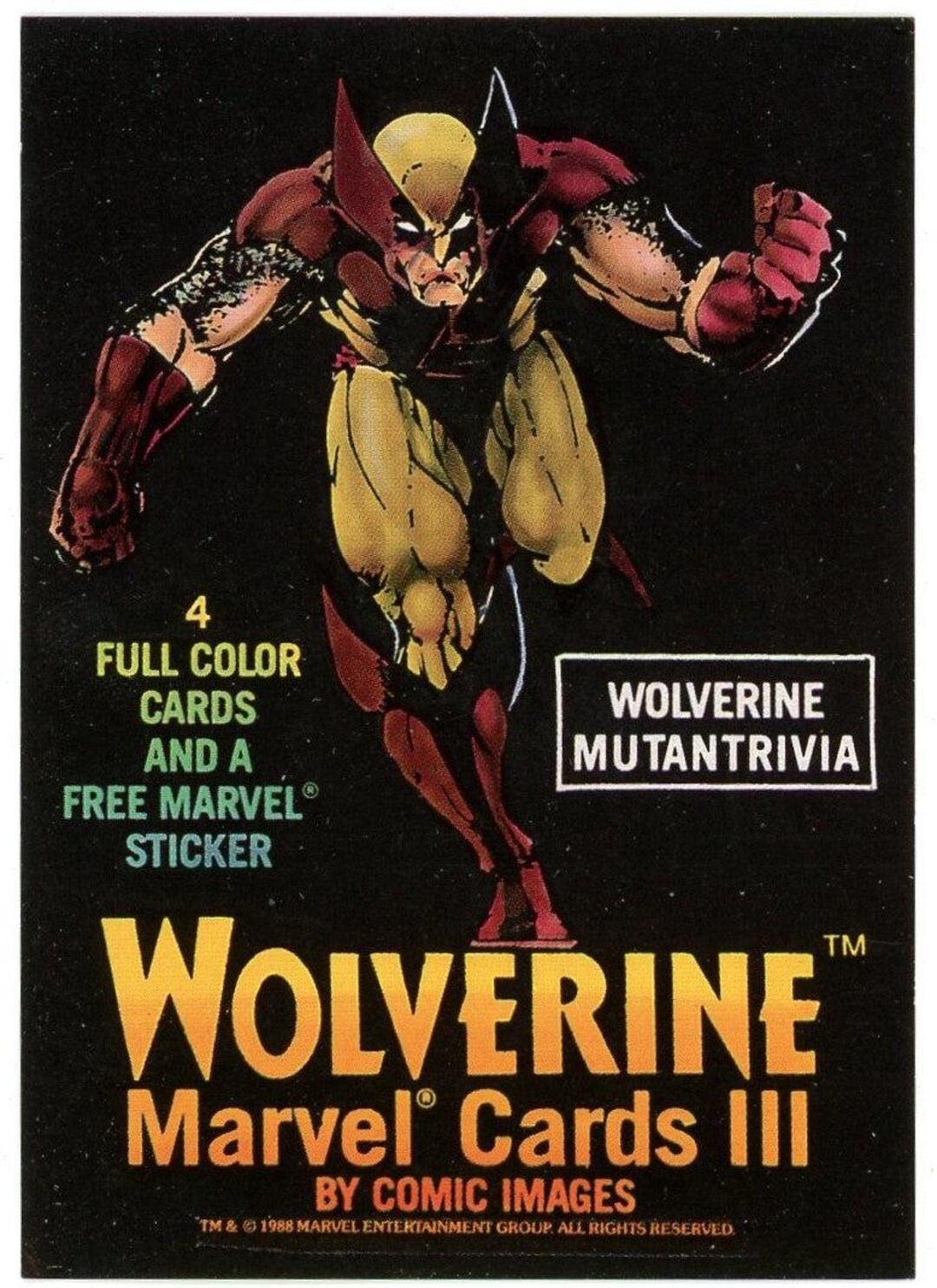 1988 Comic Images Wolverine Marvel Cards III Complete Set (50 Cards) - Etsy