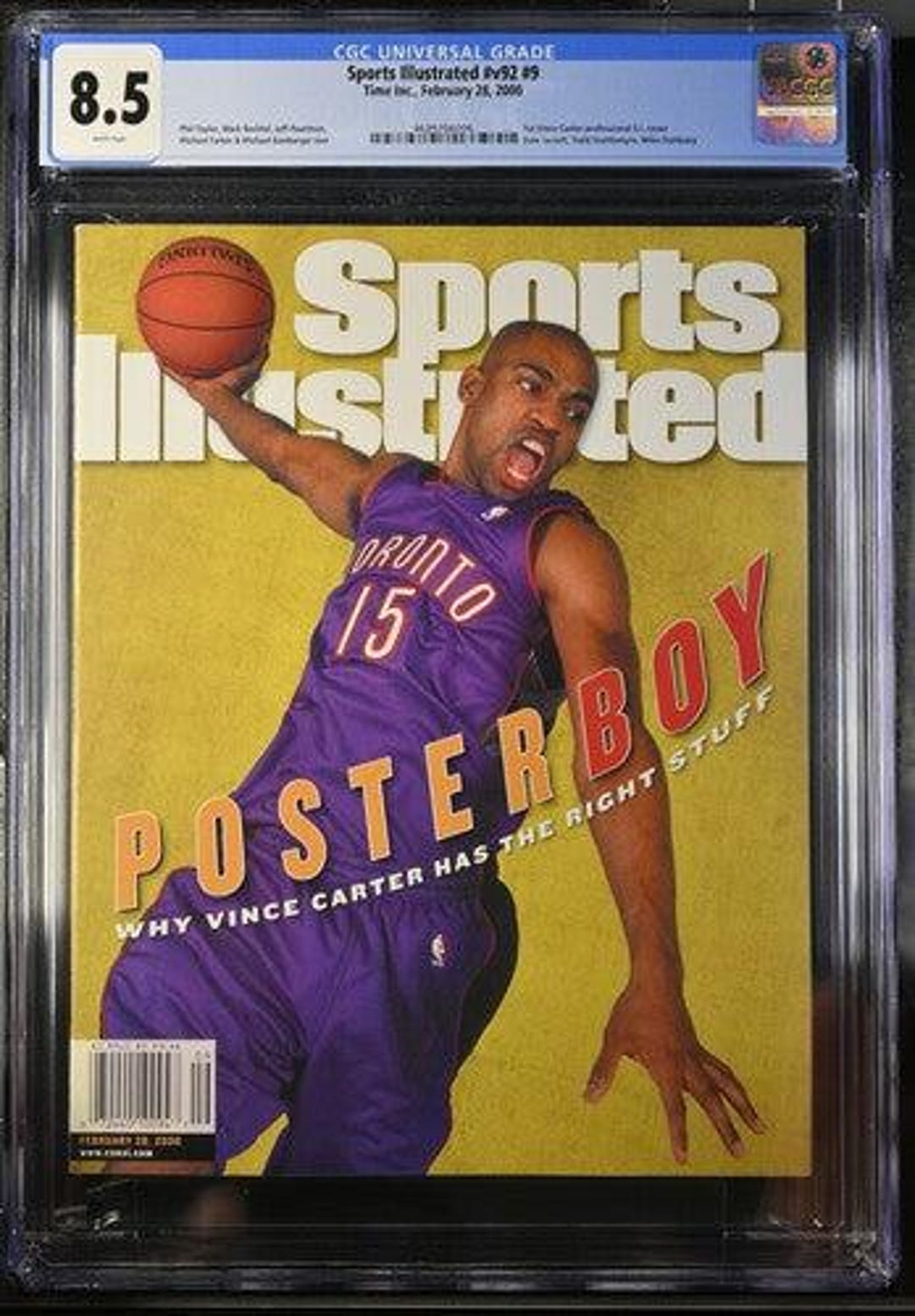 2000 Sports Illustrated Graded Magazine CGC 8.5 1st Vince Carter ...