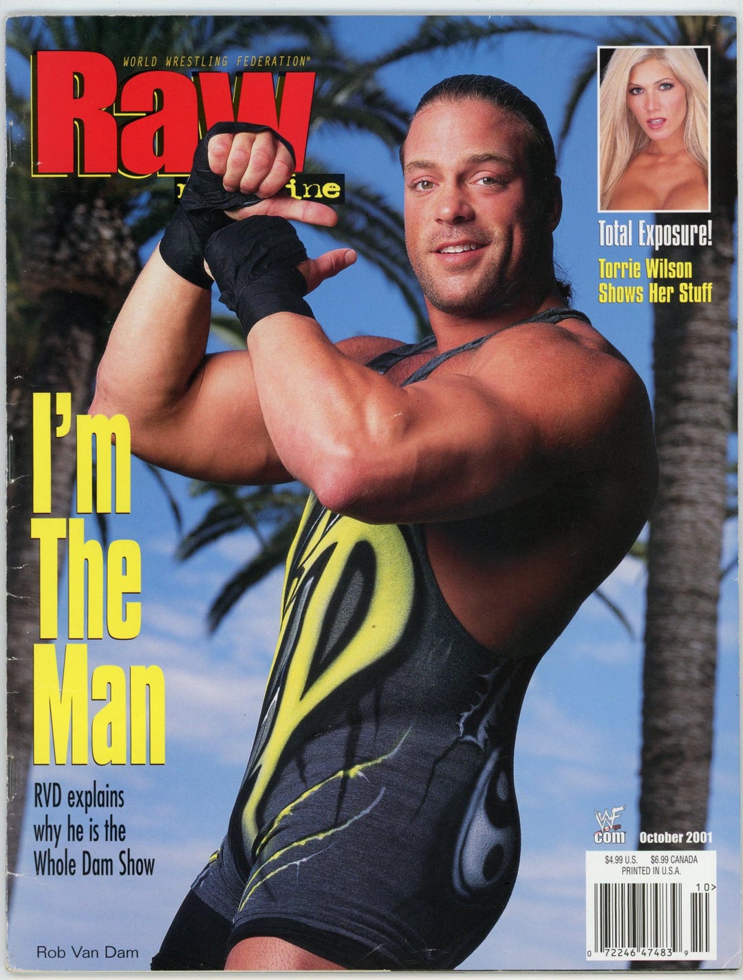 WWF WWE Raw Vintage Wrestling Magazine (october 2001) Rob Van Dam Cover ...