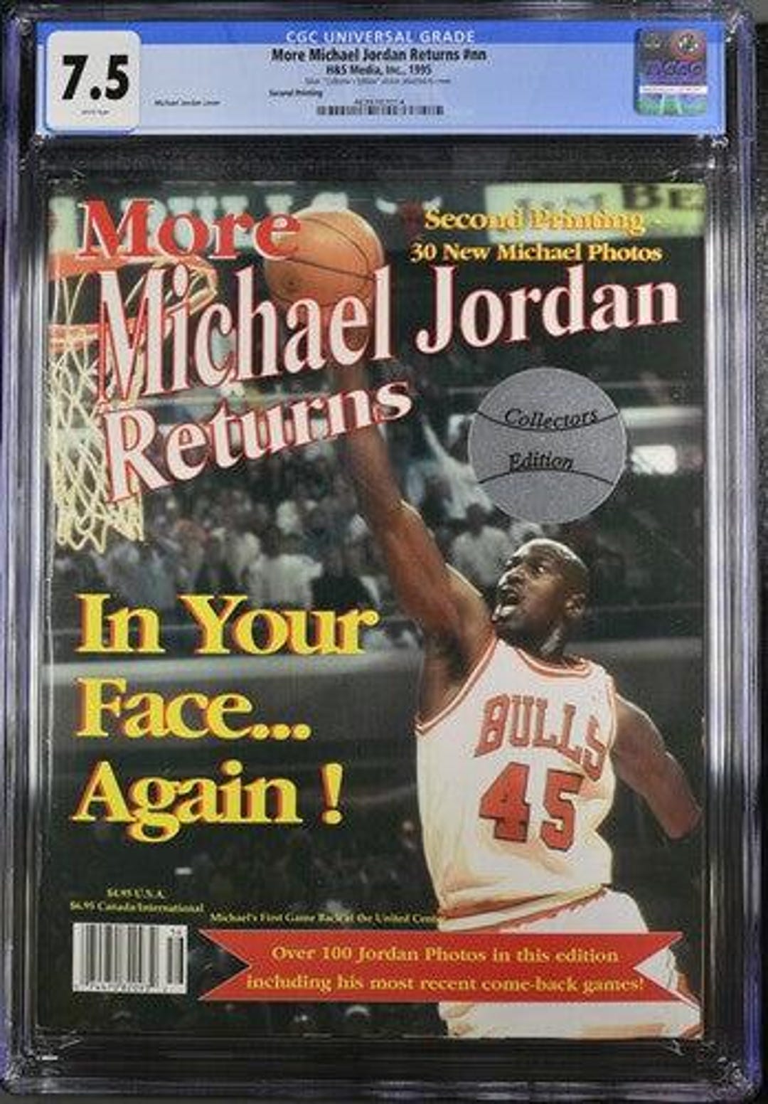 1995 More Michael Jordan Returns Graded Magazine CGC 7.5 Collector's ...
