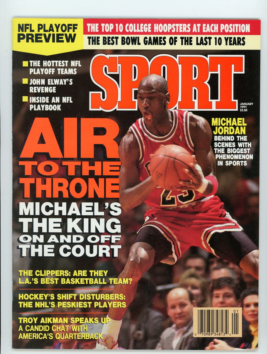 Vintage Sport Magazine Michael Jordan january, 1991 Chicago Bulls - Etsy