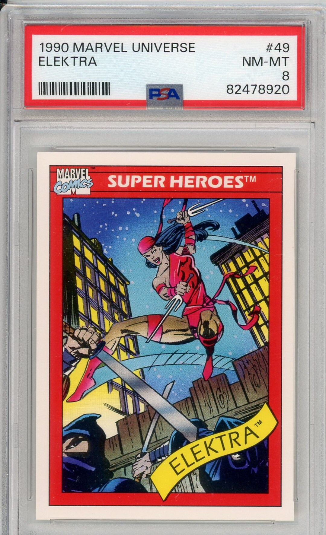 1990 Marvel Universe Elektra 49 Graded Card PSA 8 - Etsy