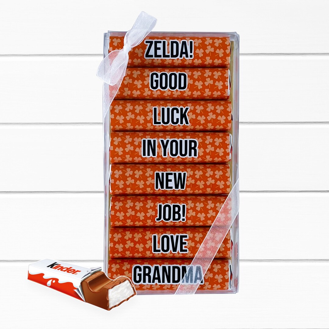 Personalised Kinder Chocolate Gift Box: Good Luck, Farewell Present ...