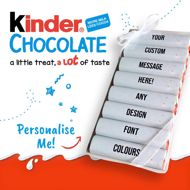 Personalised Kinder Chocolate Valentine's Day Love Gift Box - Etsy UK