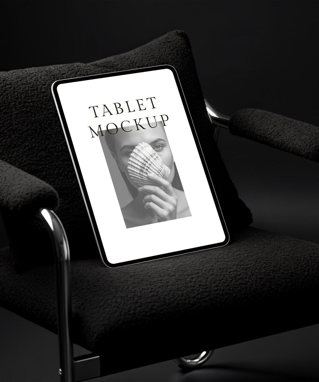 Dark Feminine Aesthetic Tablet Mockup | Minimal and Elegant | Modern ...