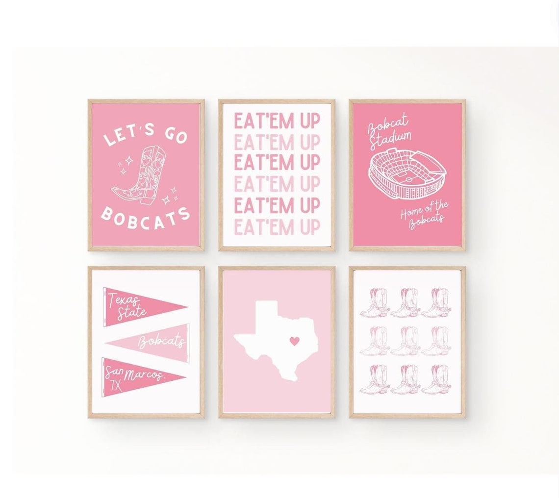 Texas State, Wall Collage Pack of 6, Texas State Digital Prints ...