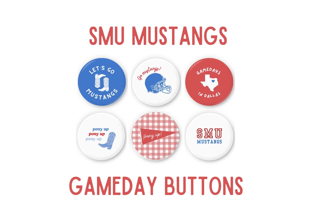 SMU Buttons, College Football, Tailgate Buttons, SMU, SMU Gameday ...