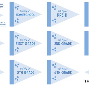Printable Back to School Pennant Flags • First Day of School Sign ...