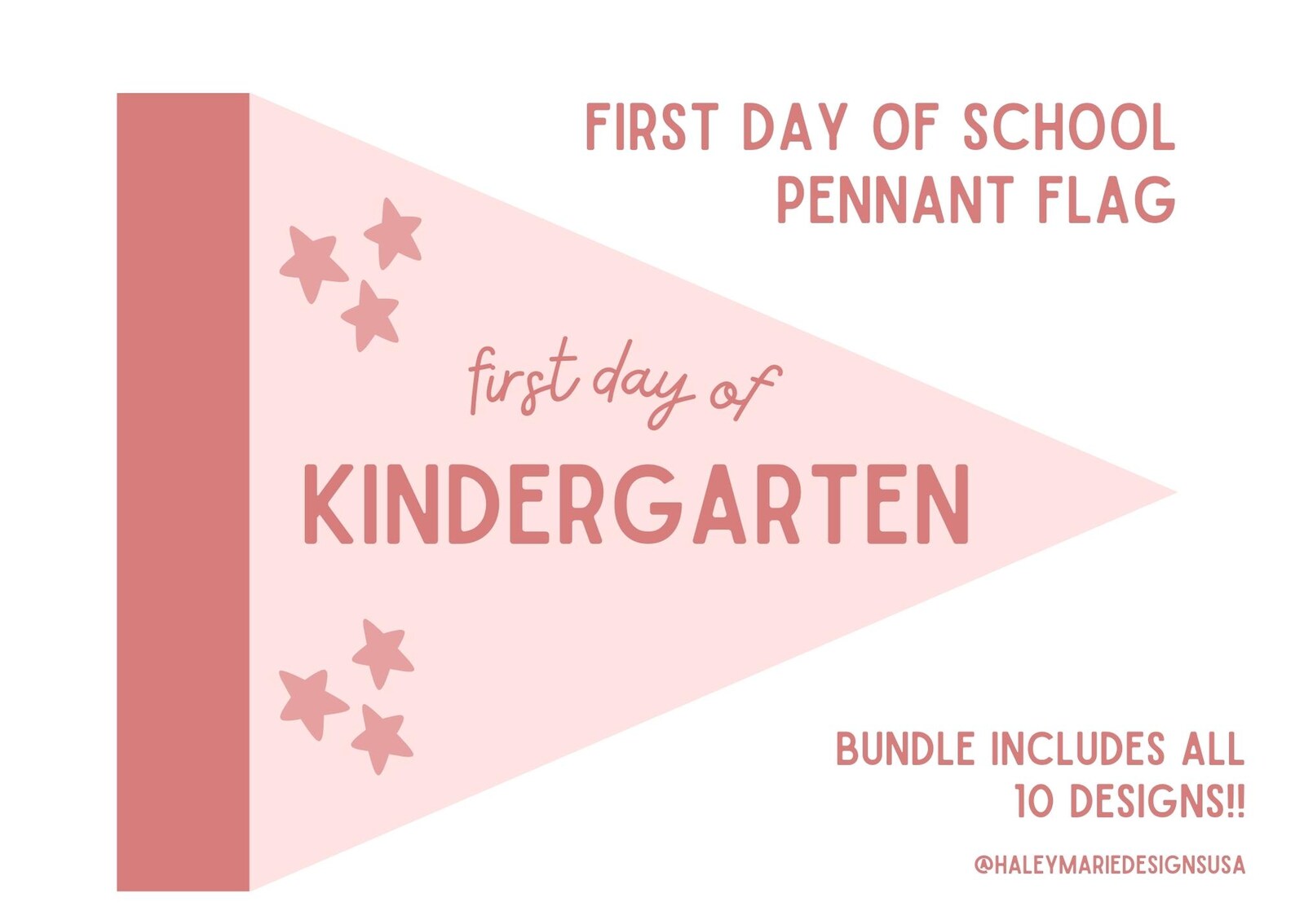 Printable Back to School Pennant Flags • First Day of School Sign ...