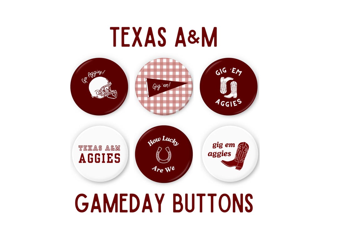 Texas A&M Buttons, College Football, Tailgate Buttons, Texas AM ...