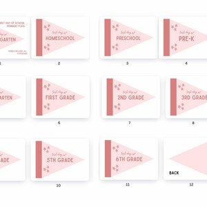 Printable Back to School Pennant Flags • First Day of School Sign ...