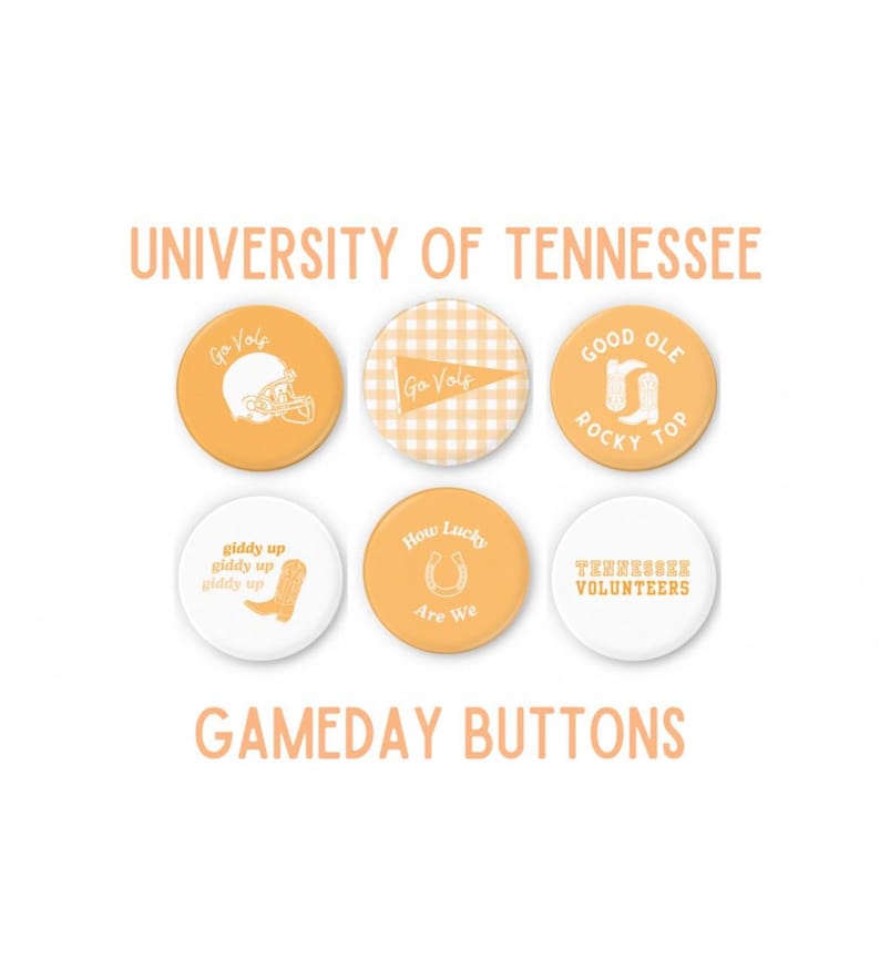 Tennessee Buttons, College Football, Tailgate Buttons, Tennessee ...