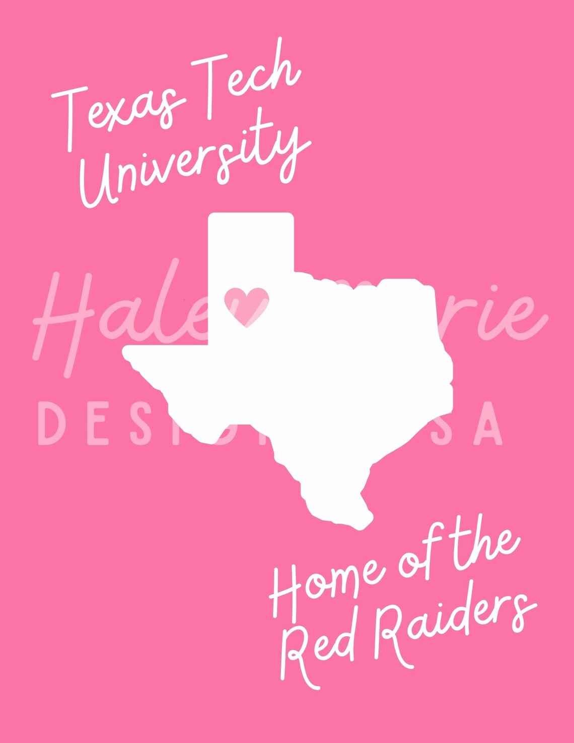 Texas Tech Pink University Wall Collage Pack of 6, Texas Tech Digital ...