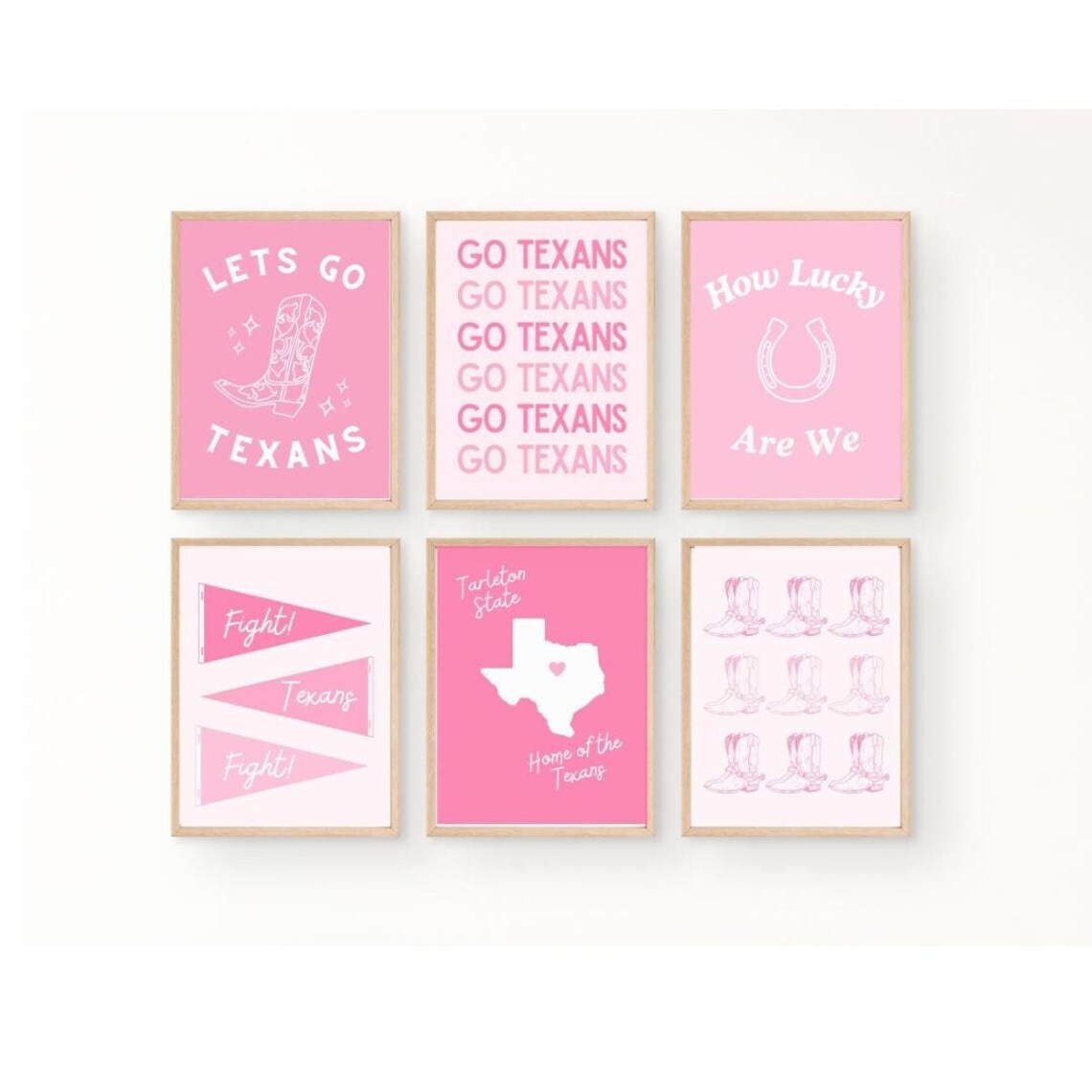 Tarleton State Pink University Wall Collage Pack of 6, Tarleton Digital ...