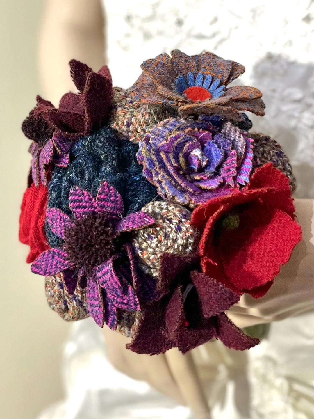 Harris Tweed Wedding Flowers / Bouquet - Etsy