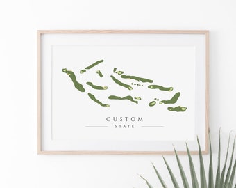 Custom Golf Course Map digital - Etsy