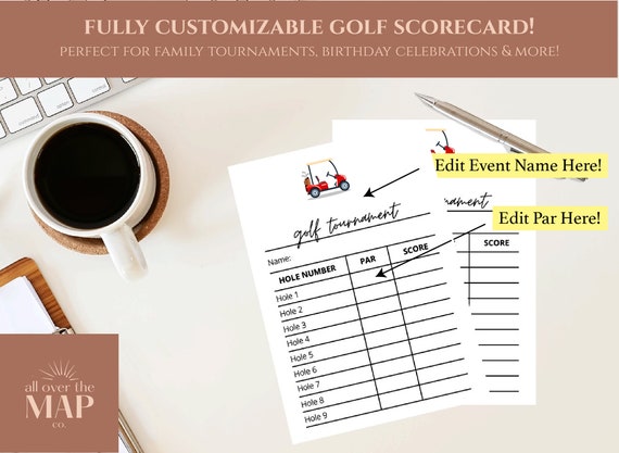 Customizable Golfcart Scorecard Instant Download - Etsy