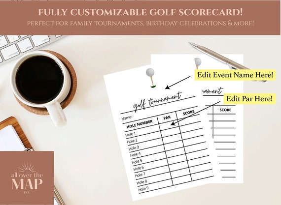 Customizable Golf Scorecard Instant Download - Etsy