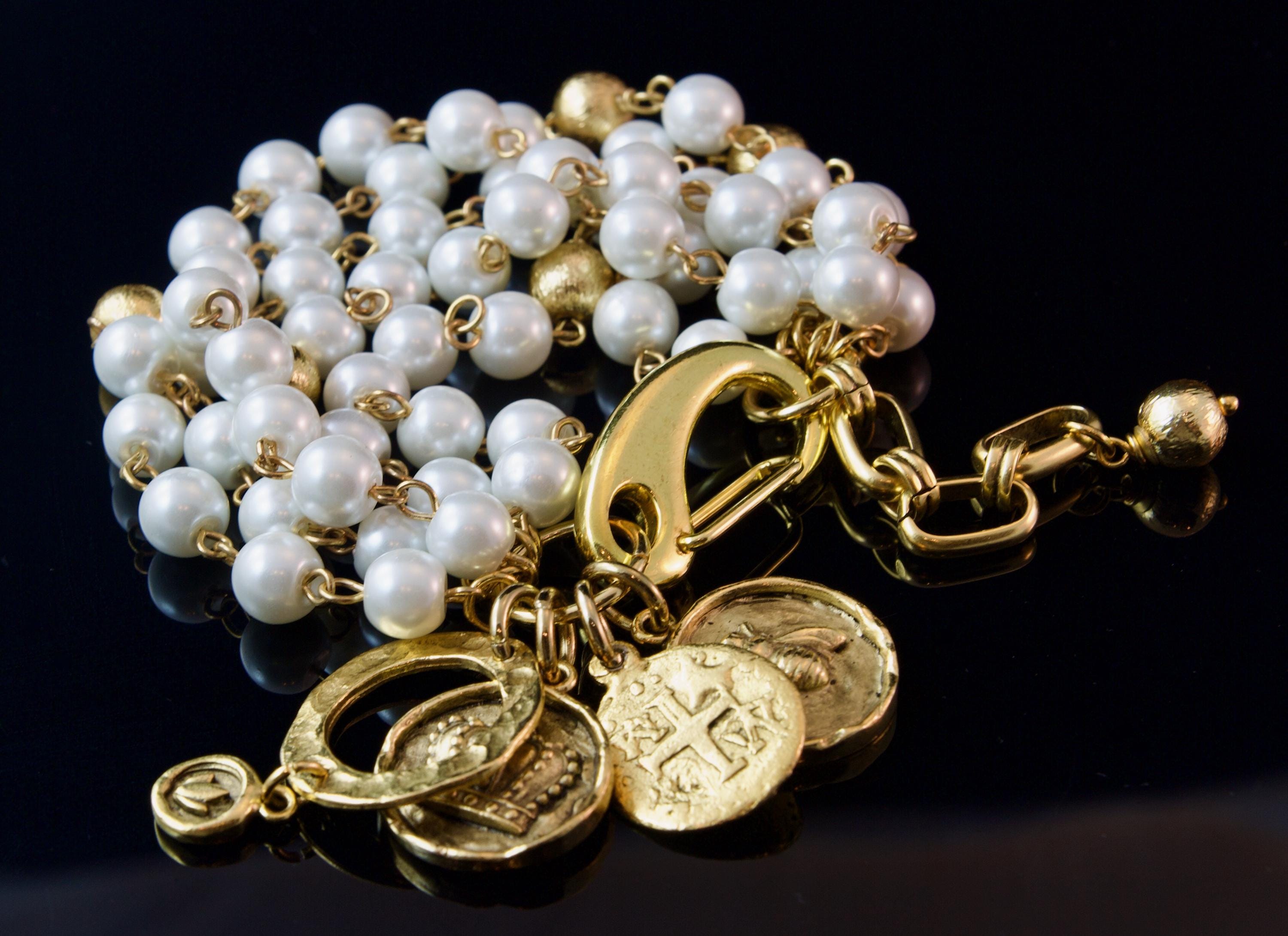 Grace Kelly Rear Window Pearl Charm Bracelet: Vintage Hollywood Glam ...