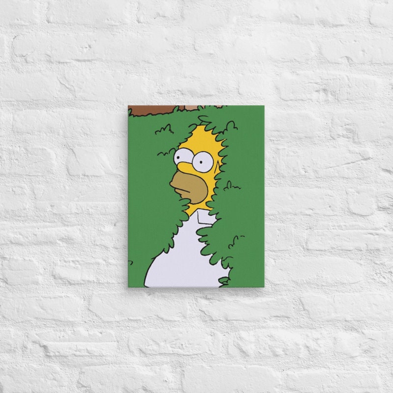 Homer Simpson Bush Green Canvas Wall Art - Etsy