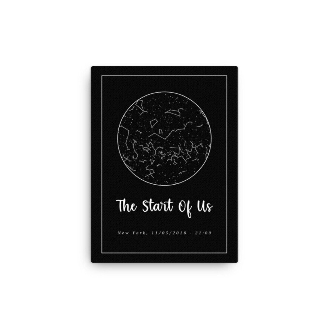 Custom Star Map Canvas Wall Art - Night Sky Constellations - Etsy