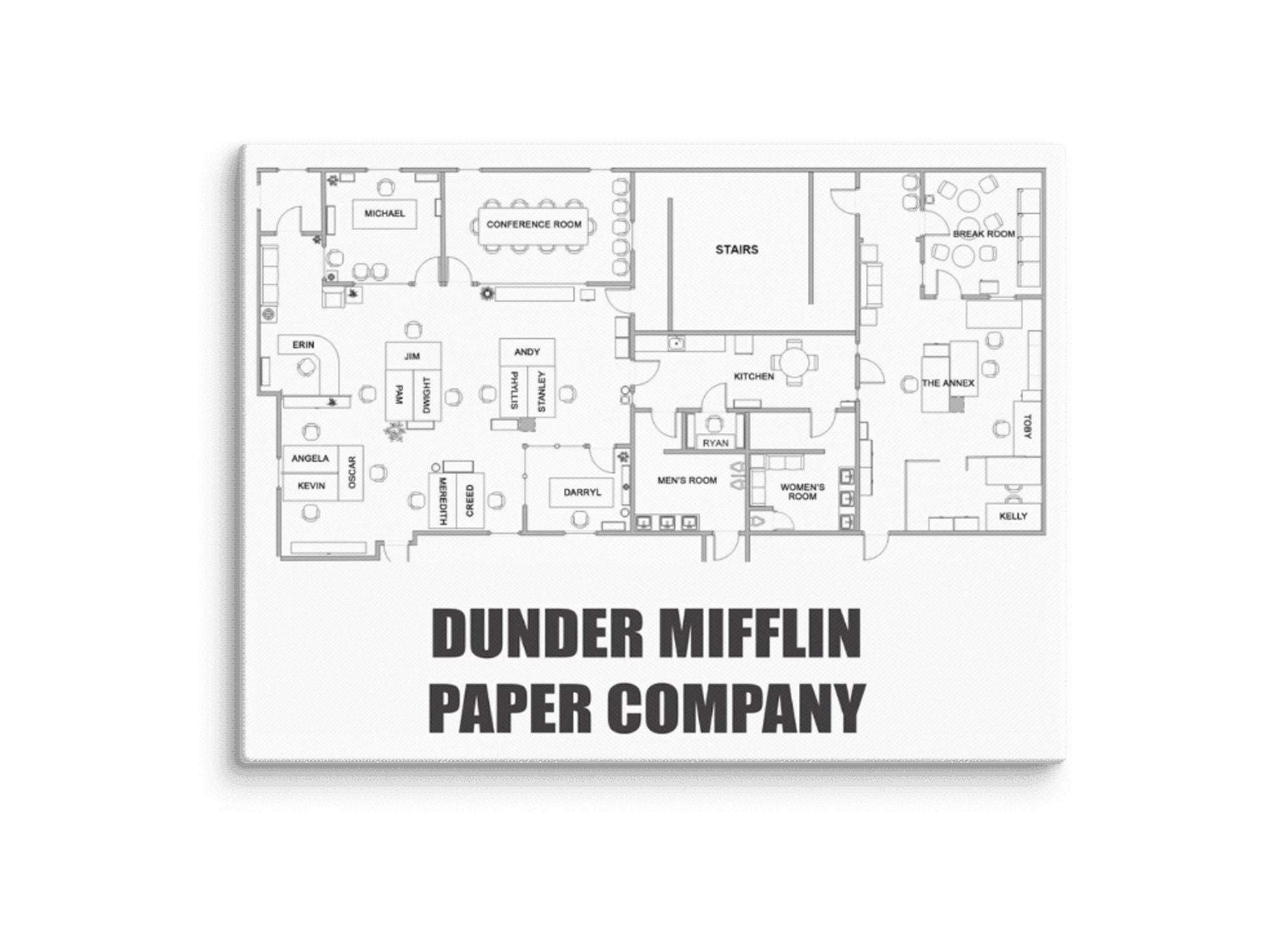 The Office Floor Plan Canvas Wall Art Tv Show Dunder Mifflin - Etsy