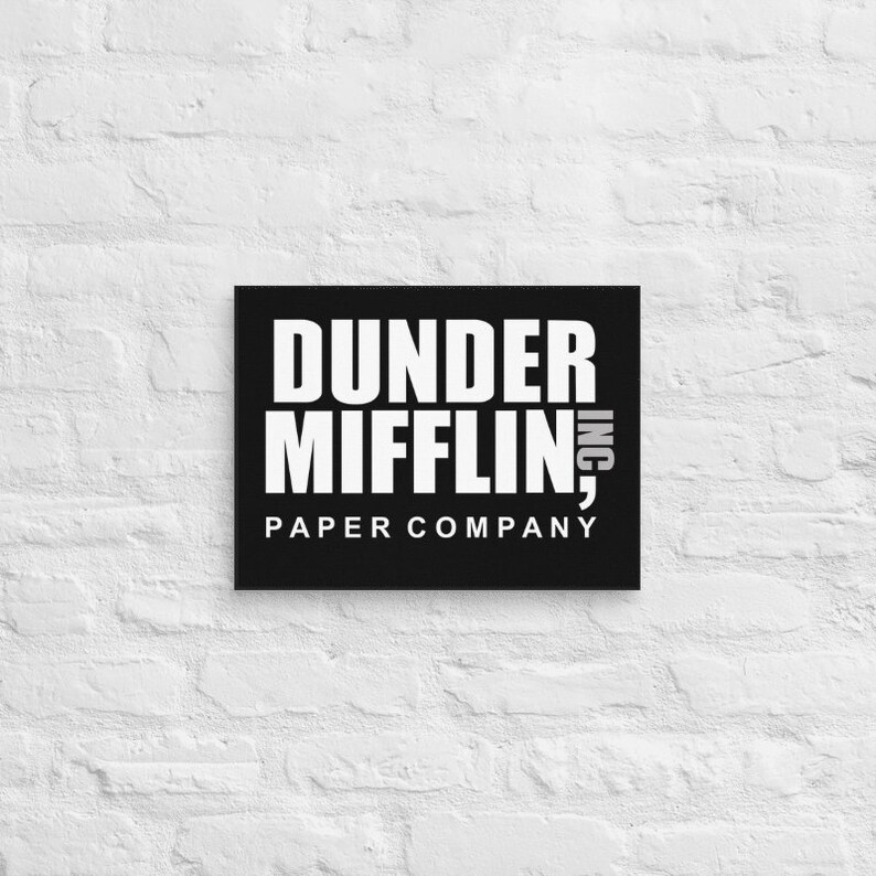 The Office Dunder Mifflin Logo Canvas Wall Art Tv Show - Etsy