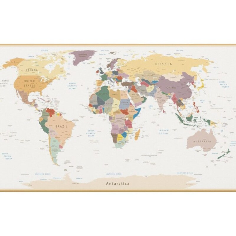 World Map Canvas - Etsy