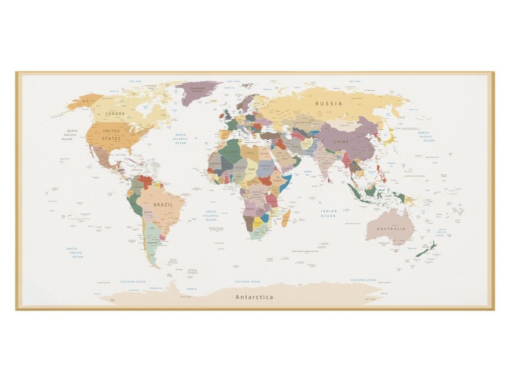 Custom World Map Canvas Wall Art Personalized Travel Map - Etsy