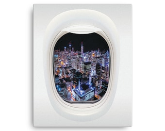 Airplane Window Painting Watercolor Views at 36,000 Feet Minimalist ...