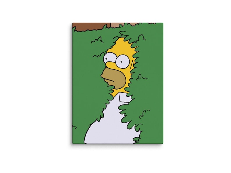 Homer Simpson Bush Green Canvas Wall Art - Etsy