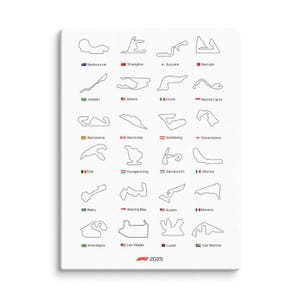 Formula 1 Circuits Canvas Wall Art 2025 Tracks Race Map F1 - Etsy