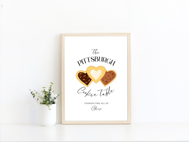 Pittsburgh Cookie Table Printable Sign 4x6, 5x7, 8x10, Cookies for All ...