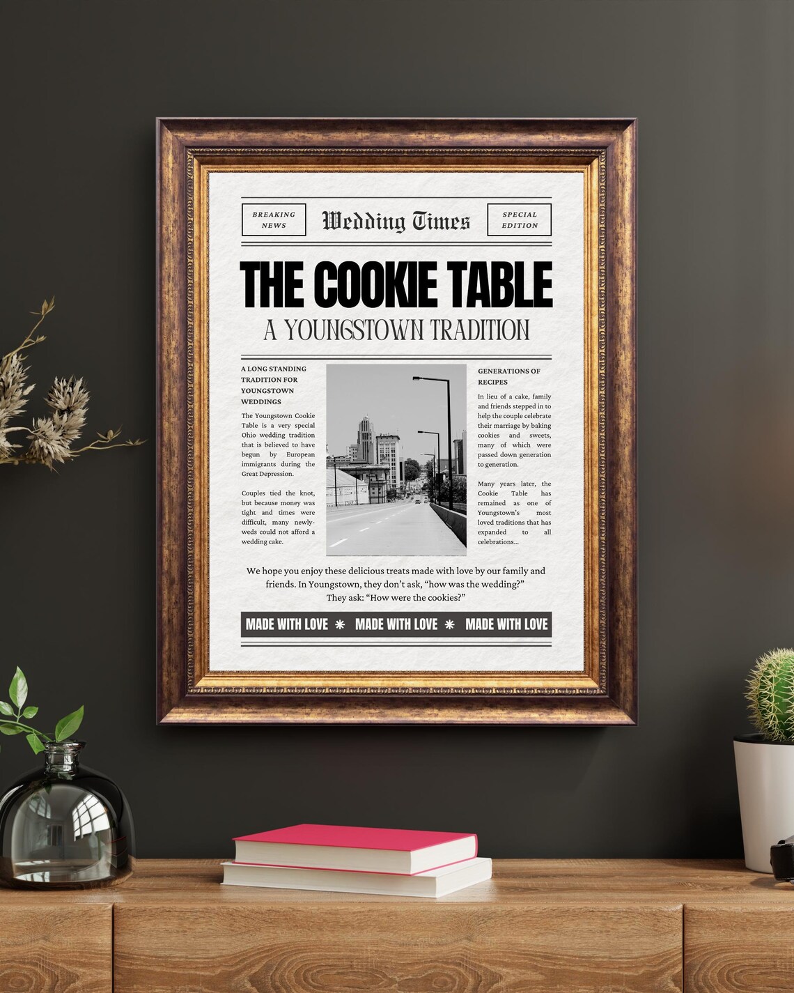 Youngstown Newspaper Cookie Table Printable Sign 4x6, 5x7, 8x10, 11x14 ...