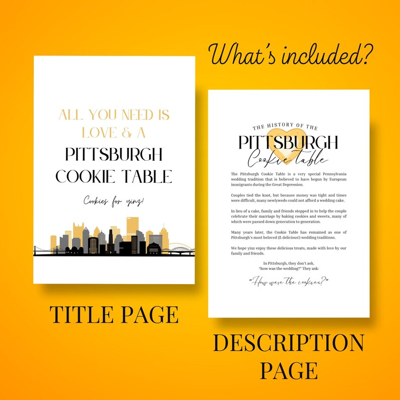 History of the Pittsburgh Cookie Table Digital Printable Sign Bundle ...