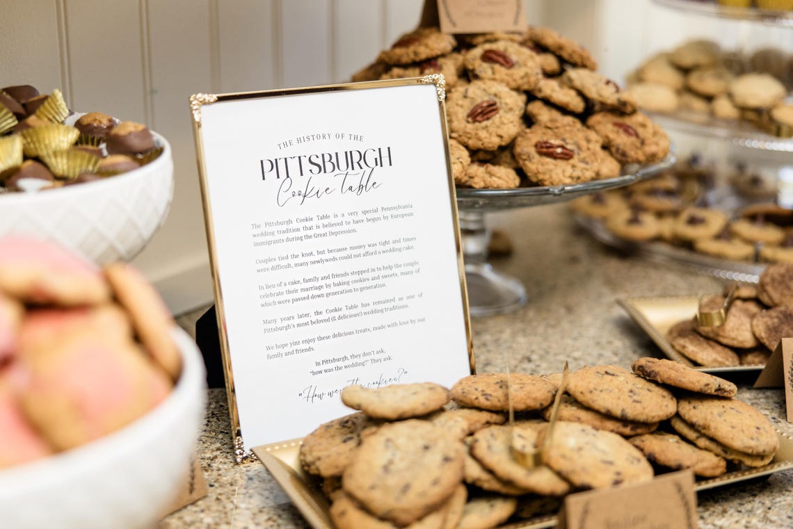 History of the Pittsburgh Cookie Table Printable Sign 8x10, 10x8, 8 ...
