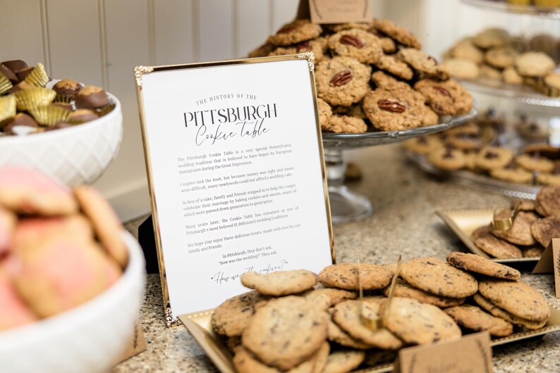 History of the Pittsburgh Cookie Table Printable Sign 8x10, 10x8, 8 ...