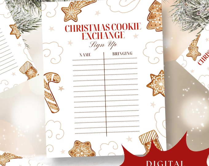 Christmas Cookie Sign up Sheet | Christmas Cookies Exchange | Christmas ...