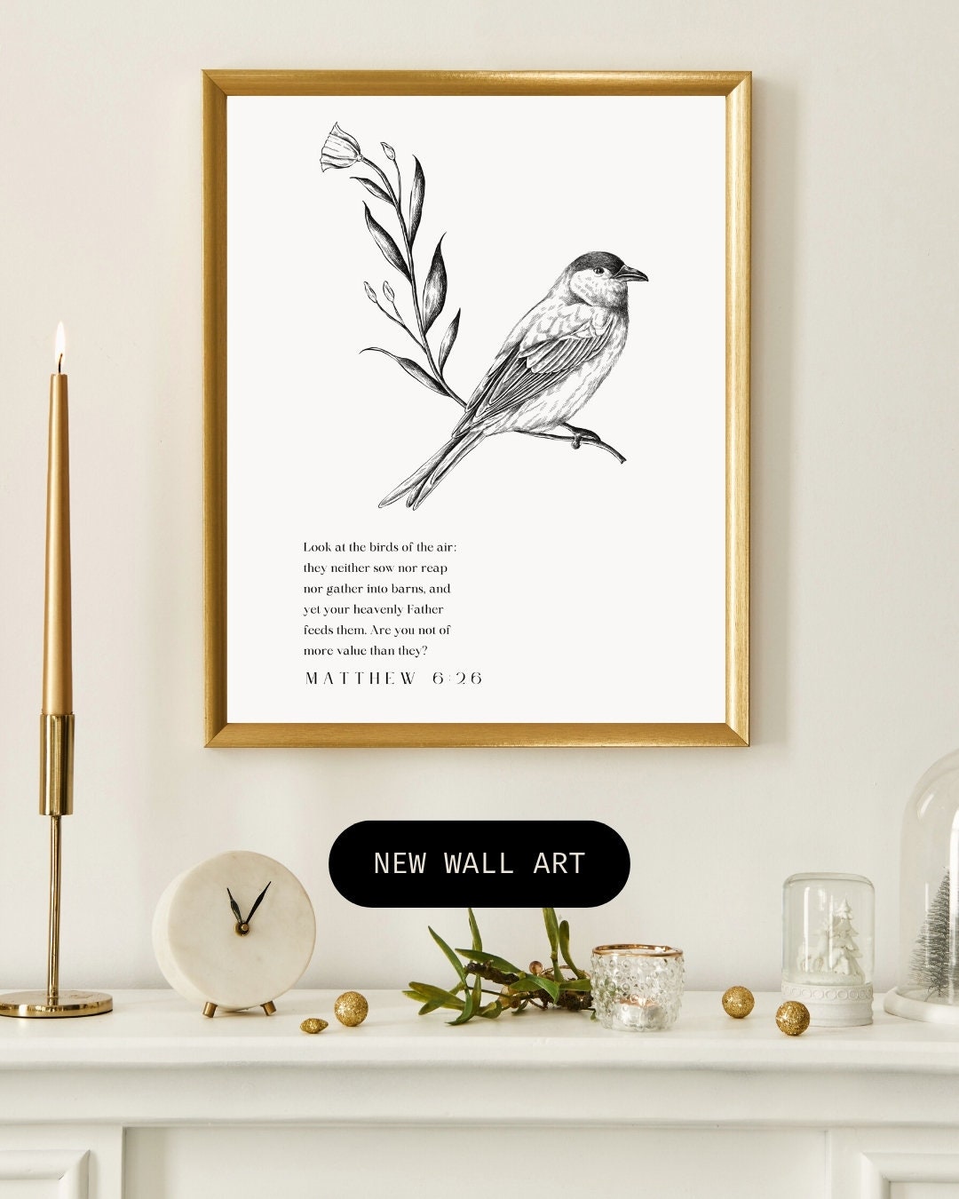 Matthew 6:26 ESV Christian Wall Art Printable, Bible Verse Scripture ...