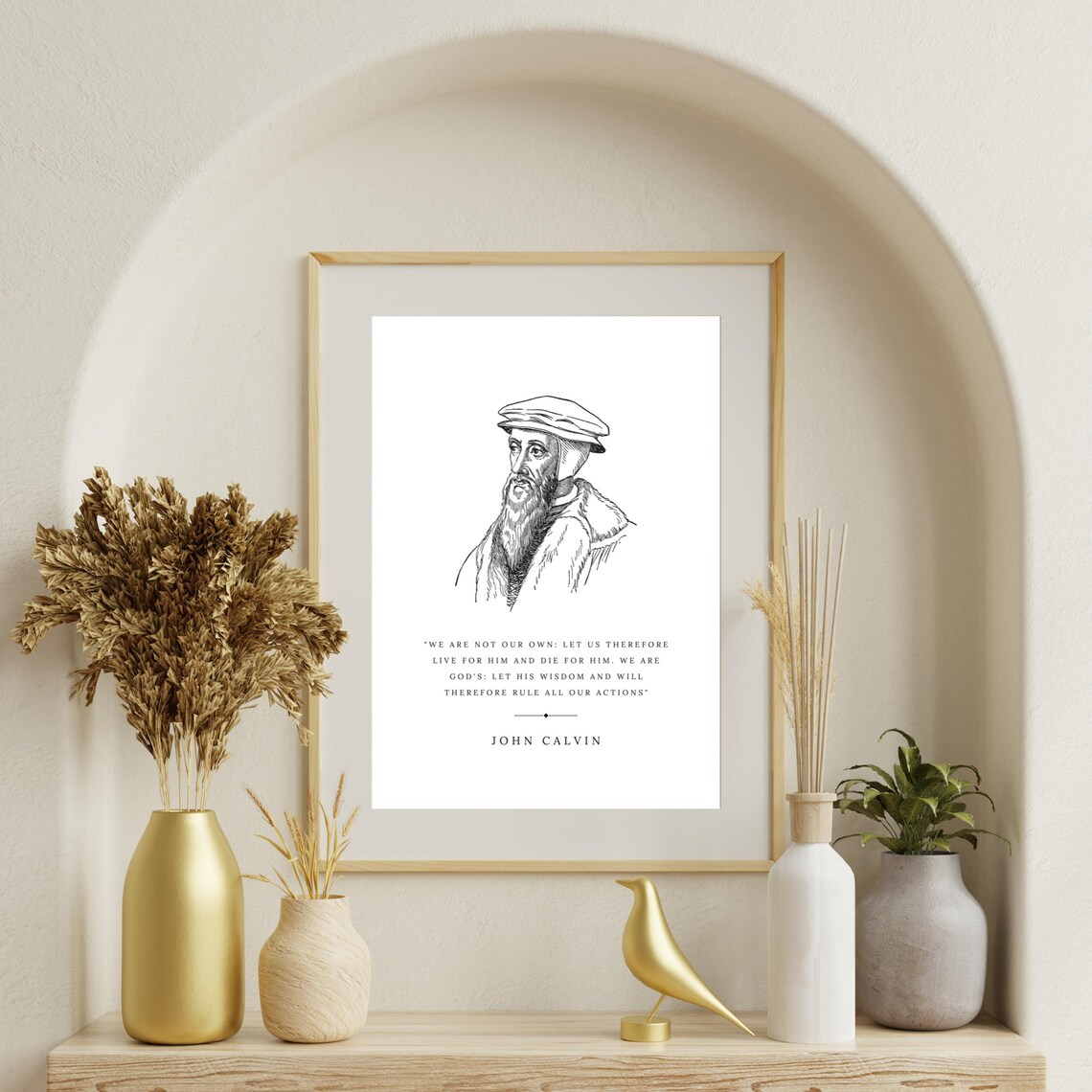 John Calvin Quote Print, Calvinist Quotes, Calvinist Art, Reformed ...