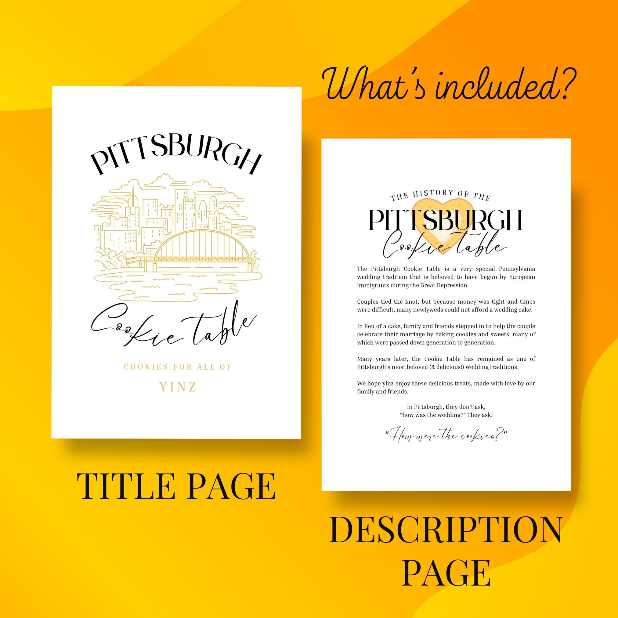 History of the Pittsburgh Cookie Table Digital Printable Sign Bundle ...