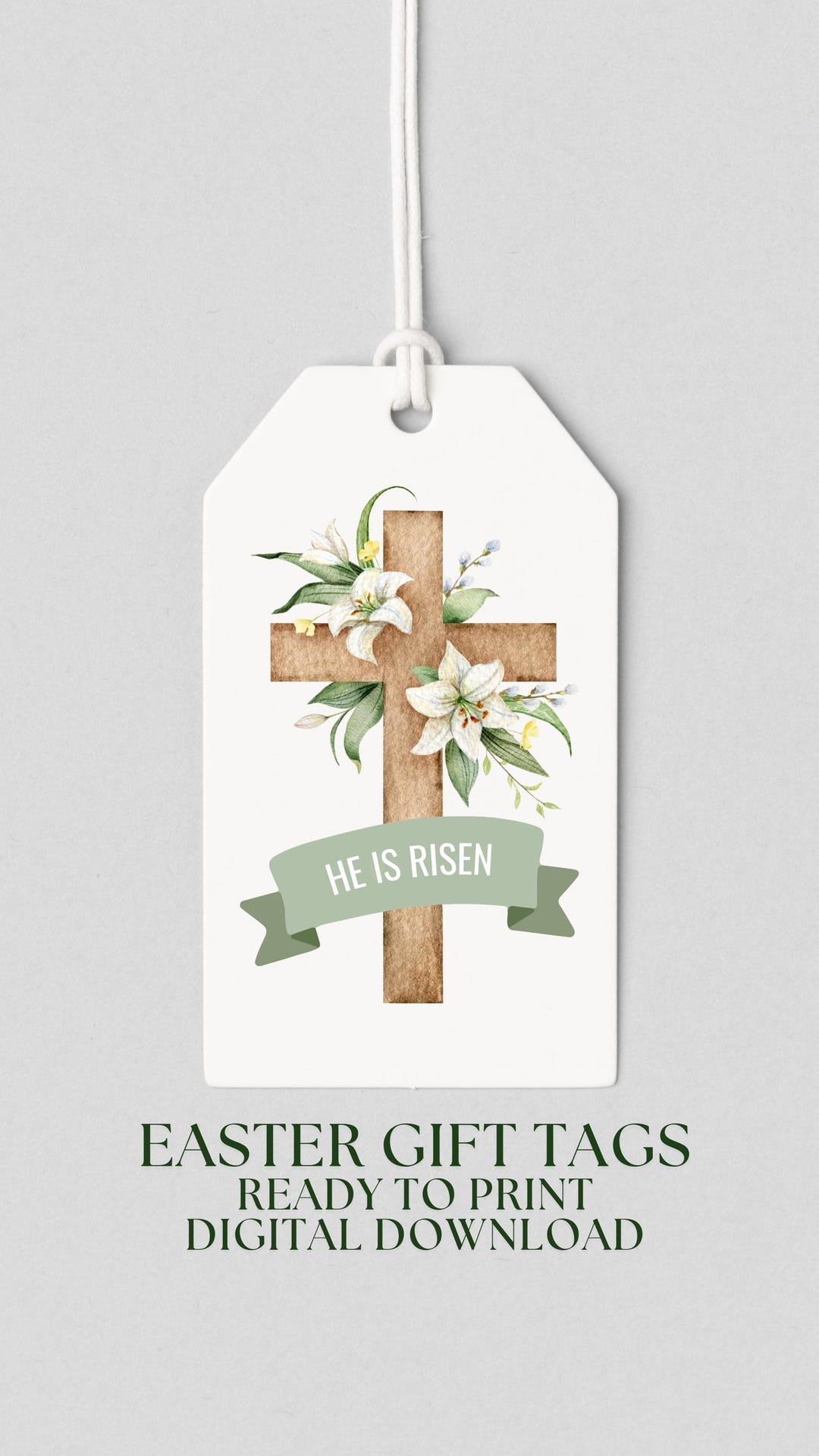 He is Risen Gift Tags Printable, Easter Gift Tags, Easter Favor Tags ...