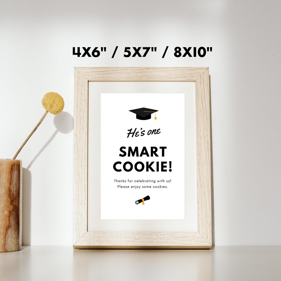 He's One Smart Cookie Sign, Instant Digital Download, Printable Cookie ...