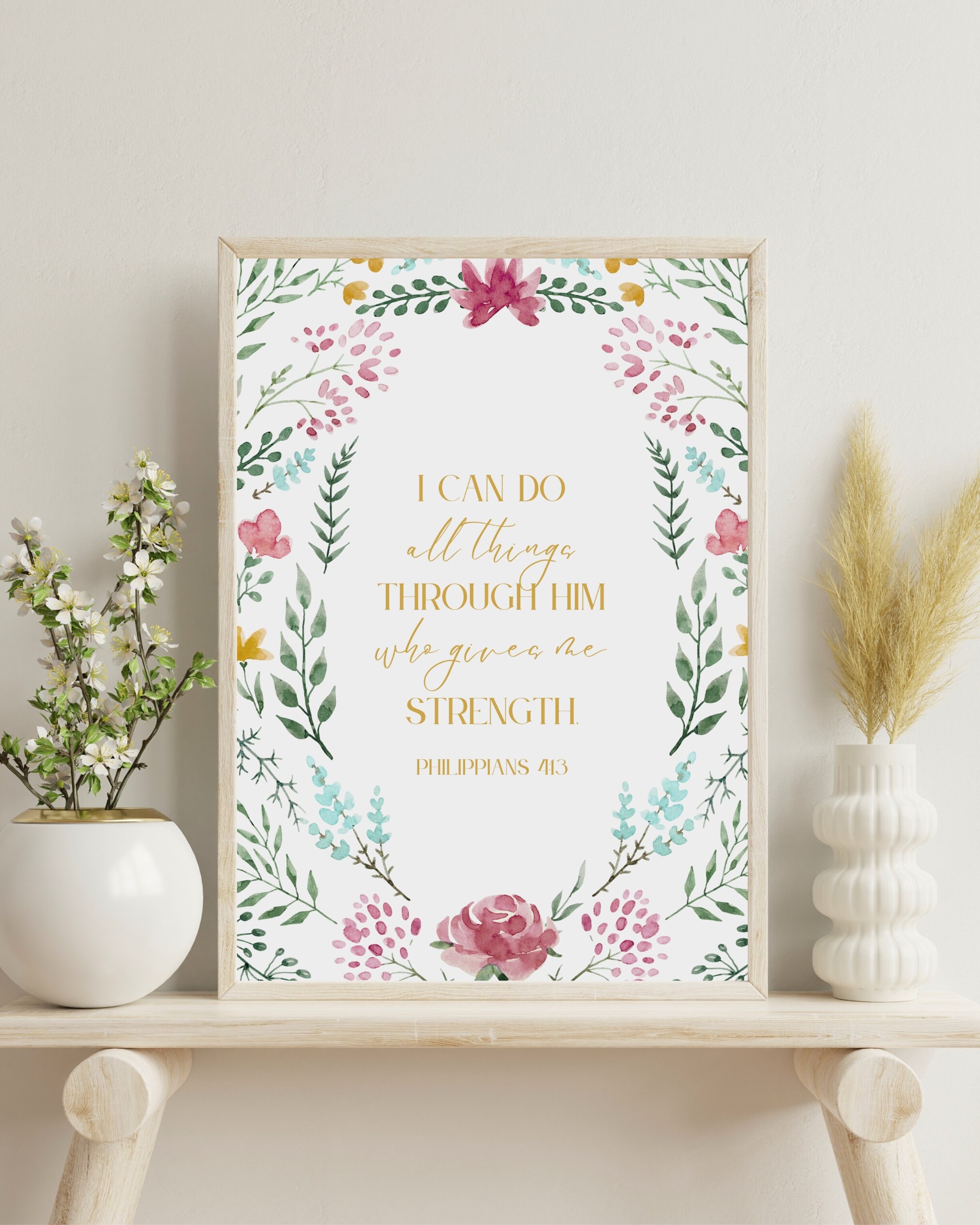 Philippians 4:13 Christian Wall Art Printable, I Can Do All Things ...