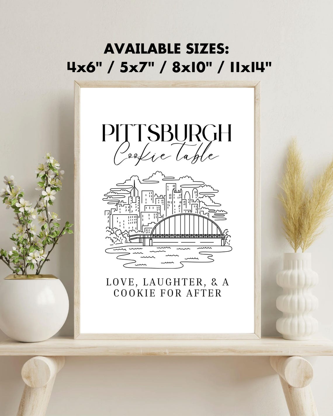 Pittsburgh Skyline Cookie Table Printable Sign Digital Download, Love ...