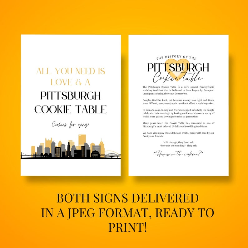 History of the Pittsburgh Cookie Table Digital Printable Sign Bundle ...