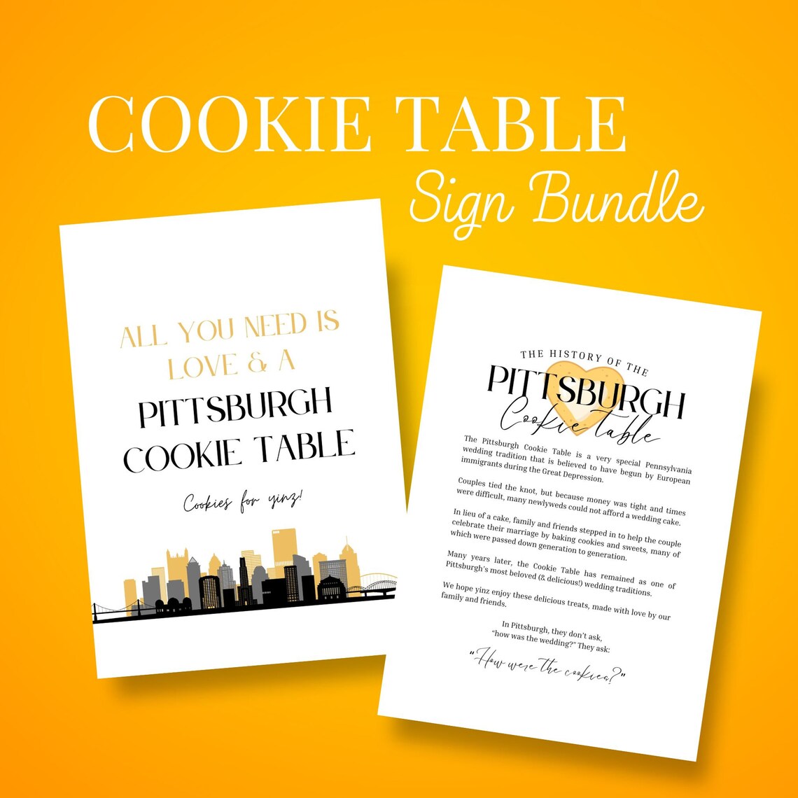 History of the Pittsburgh Cookie Table Digital Printable Sign Bundle ...