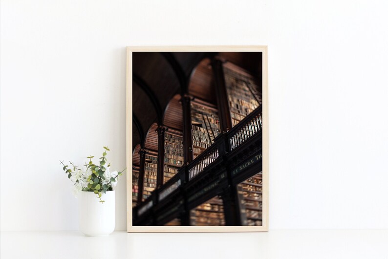 DIGITAL DOWNLOAD: Whimsical Library Portrait Printable Wall Art, Books ...